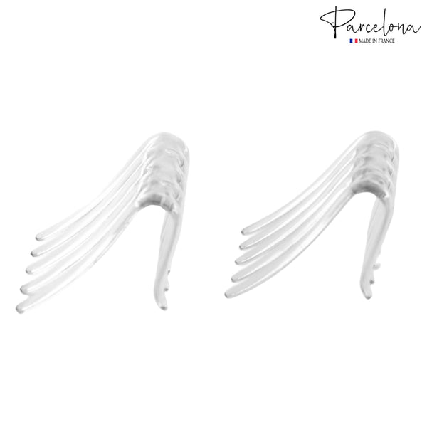 Parcelona French Crab Interlocking Medium Celluloid Hair Side Comb for ...