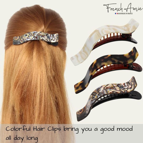 French Amie Duckbill 4" Celluloid Handmade Beak Hair Clip for Women an ...