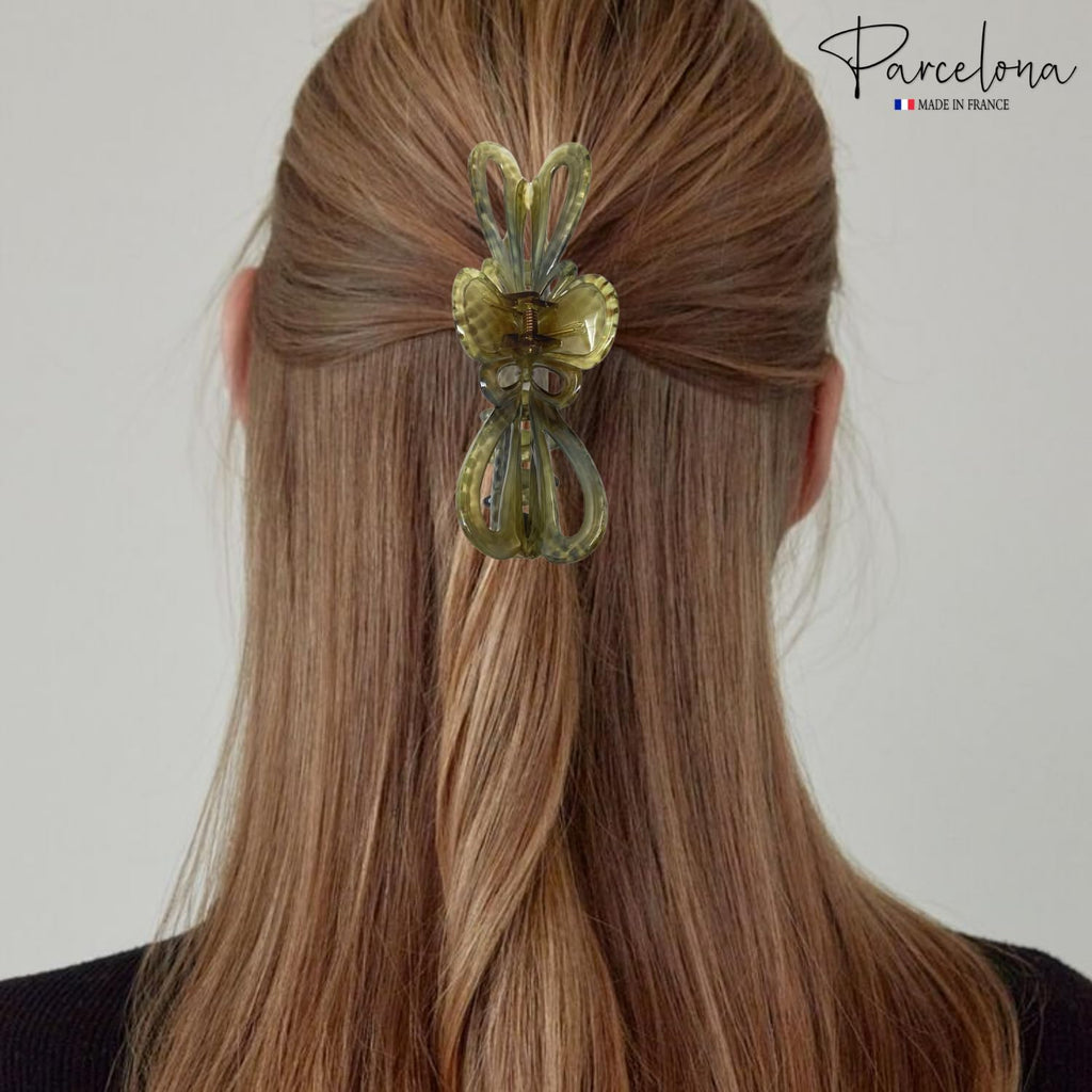 Parcelona French Tropical Butterfly Python Finish Extra Large Hair Cla ...