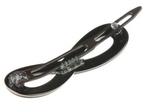 French Amie Infinity Ivory Celluloid Handmade Metal Free Hair Clip Bar ...