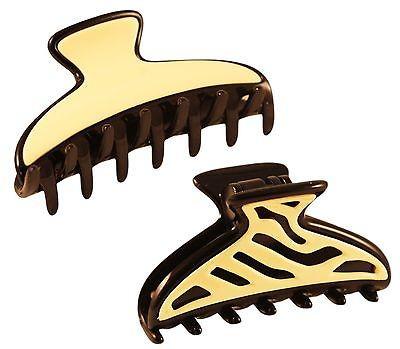 Parcelona French Zebra Small Celluloid Black Beige Hair Claw Clip ...